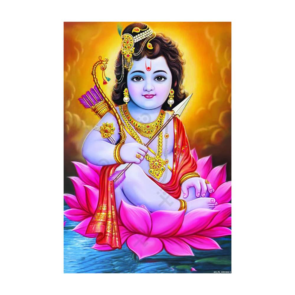 LOARD BAL SHRI RAM JI Poster 300 GSM Religious Wall Poster For Bedroom ...