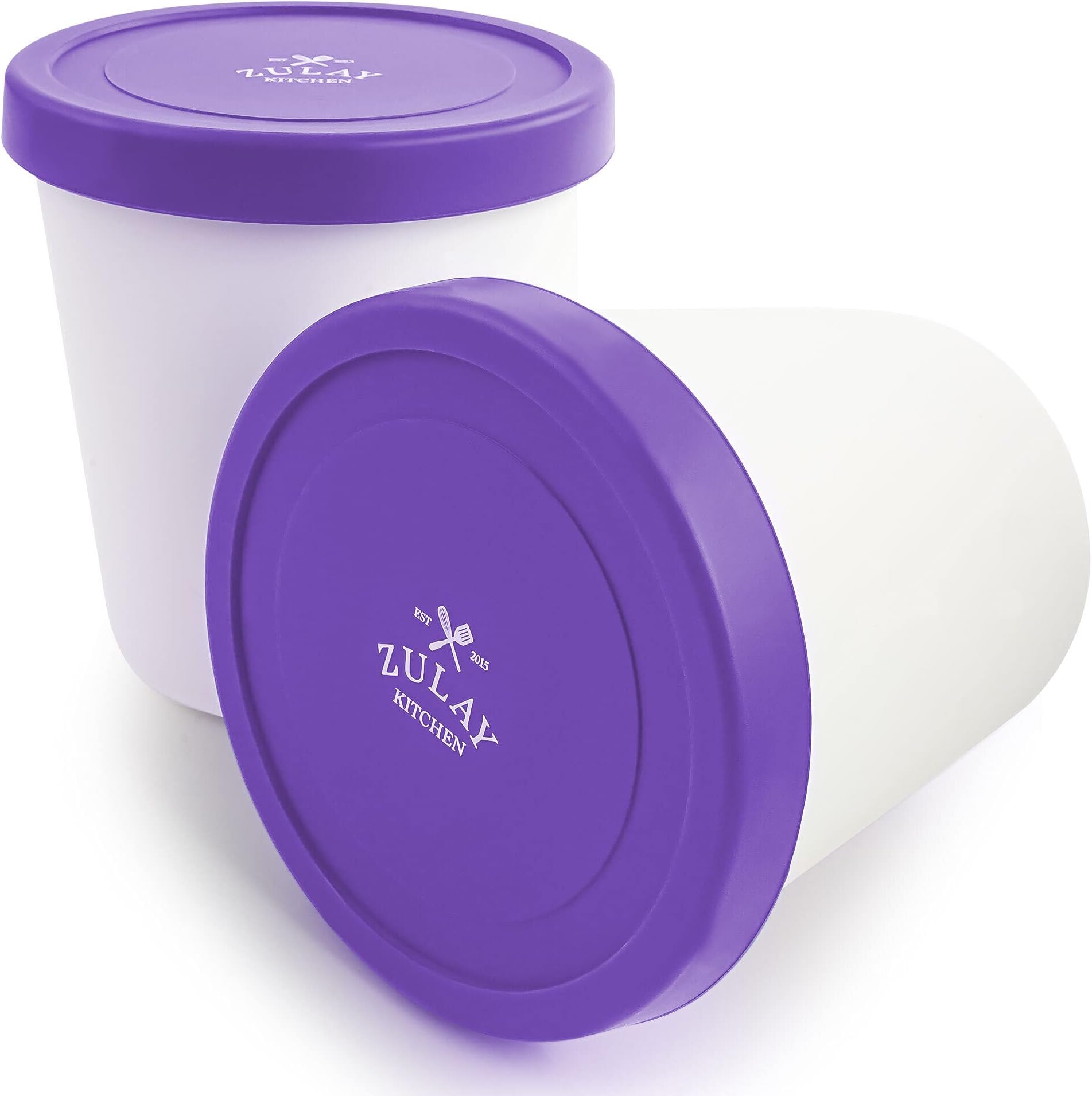 Amazon.com: Zulay [2 Pack - 1 Quart Each] Large Ice Cream Containers ...