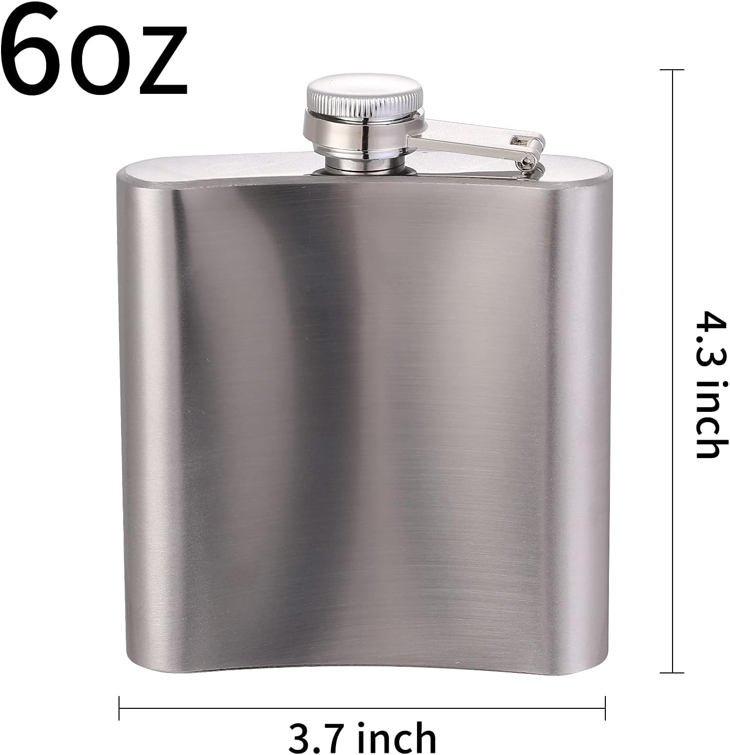 Hip Flask for Liquor 1PCS Silver Thin Flasks 6oz Stainless Steel ...