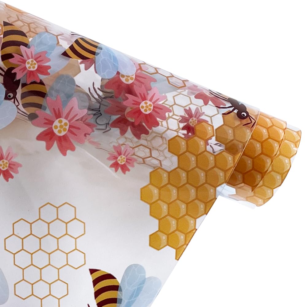 Amazon.com: ONEART | 12"×54" Bees and Honey TPU Vinyl Cute Style ...