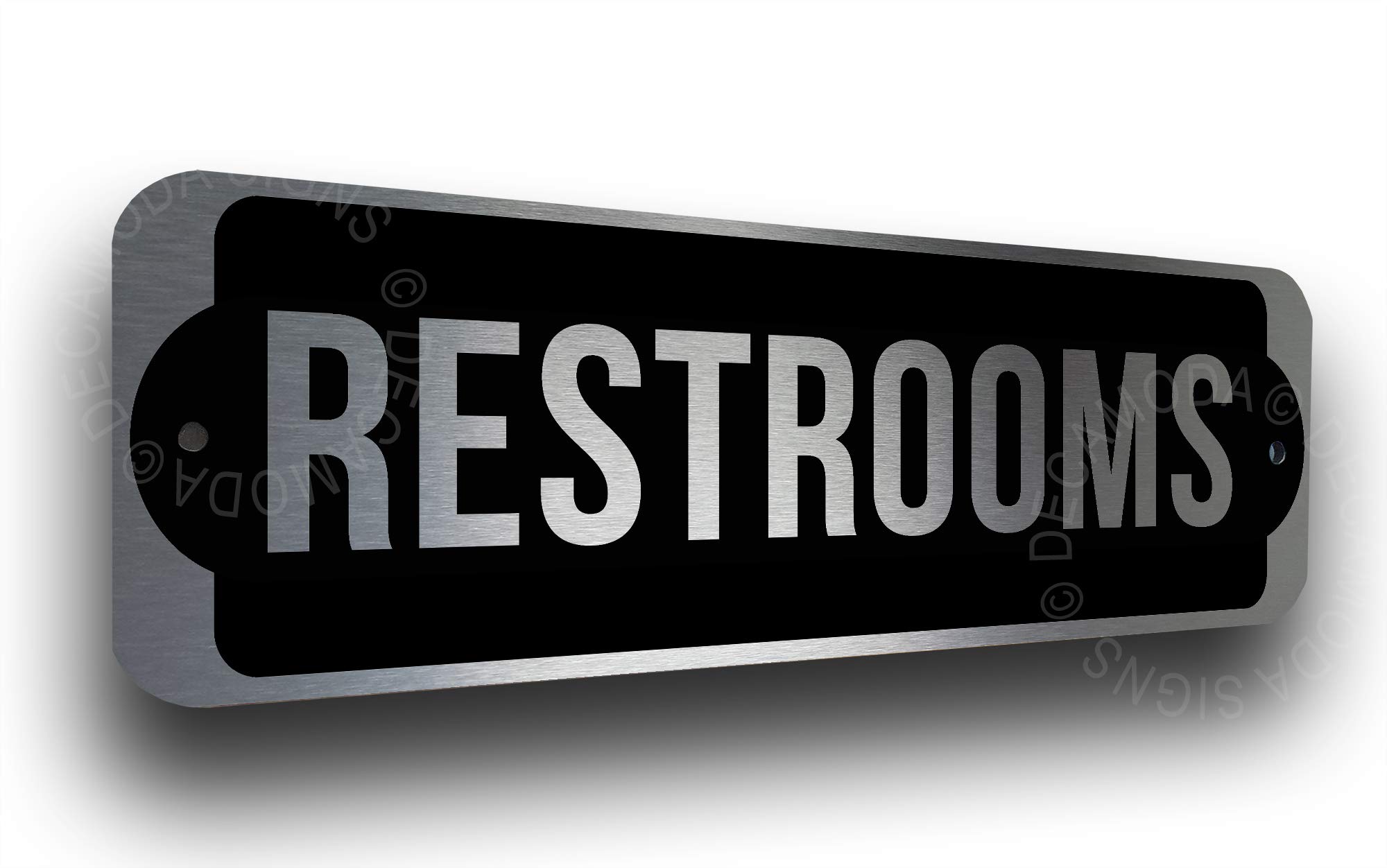 Deca Moda Restroom Sign Restroom Door Sign Restroom Signs Business ...
