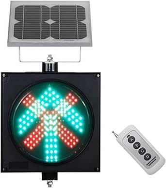 Amazon.com: 300mm(12inch) Solar Traffic Stop Light, 2 in 1 Red X/Green ...