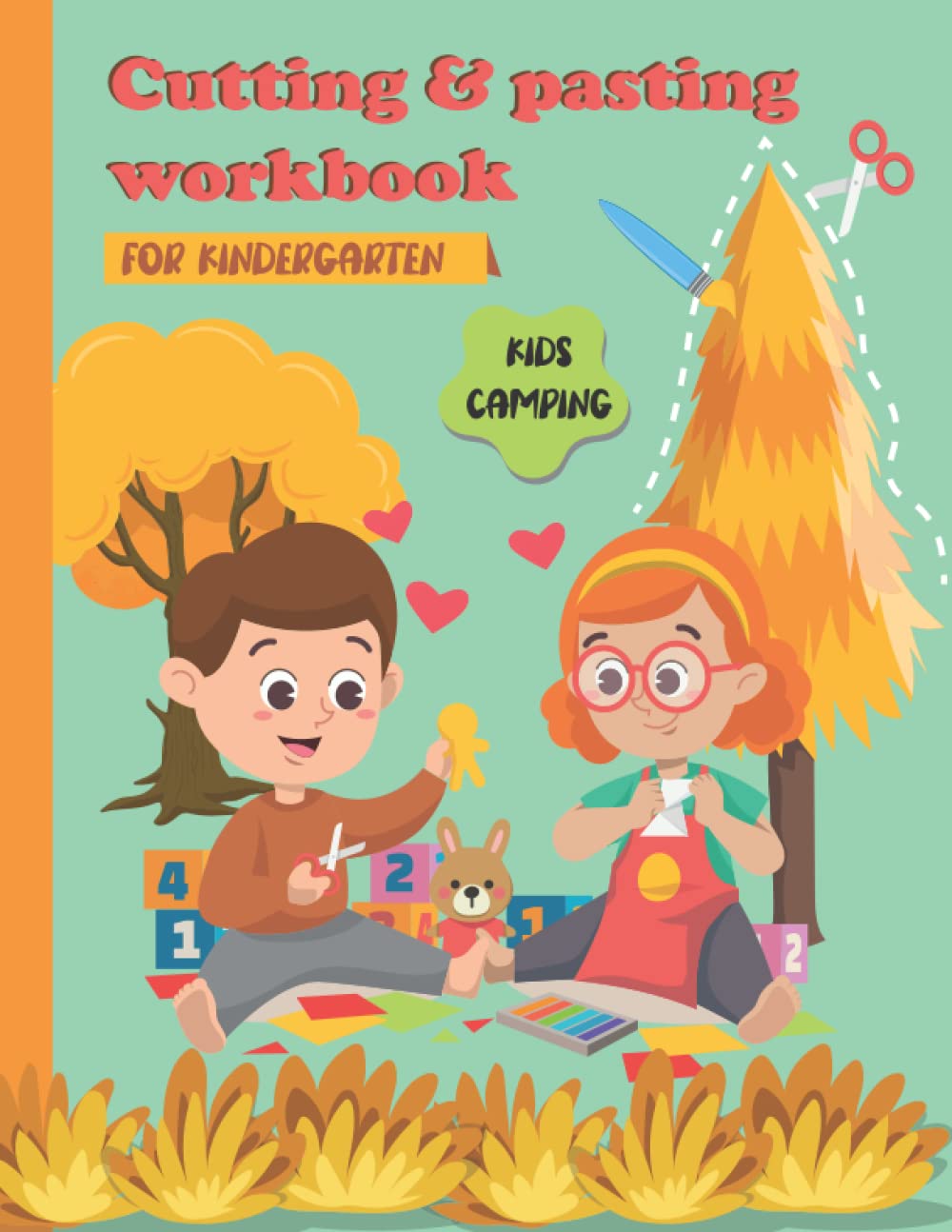 Buy Cutting and Pasting Workbook for Kindergarten: Camping Cut and ...
