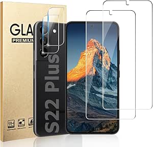 Amazon.com: VITAVELAAA Geviaho For Galaxy S22 Plus Screen Protector, Contain 2 Pack Camera Lens ...