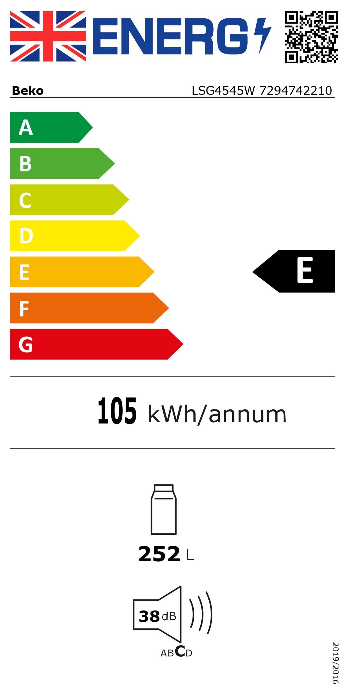 Beko LSG4545W Freestanding Tall Larder Fridge : Amazon.co.uk: Large ...