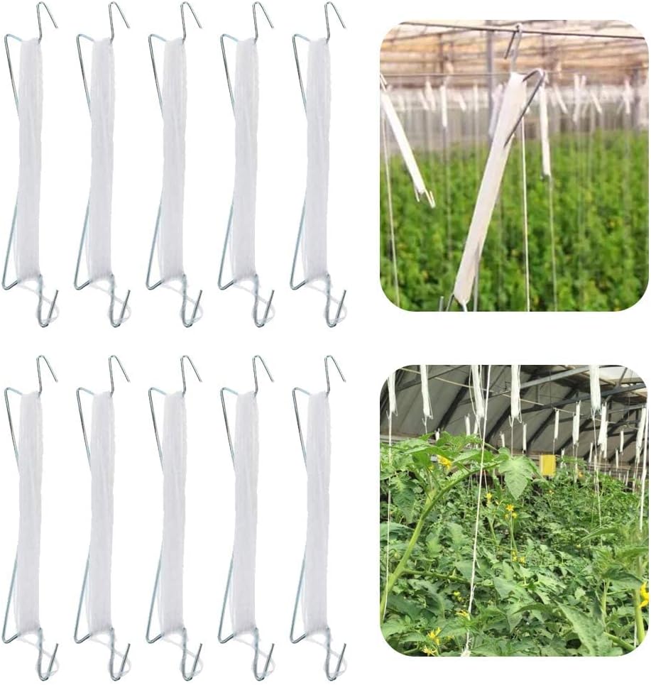 Amazon.com : CONNOVA 10 Pack Tomato Roller Hooks with 49.2FT String ...