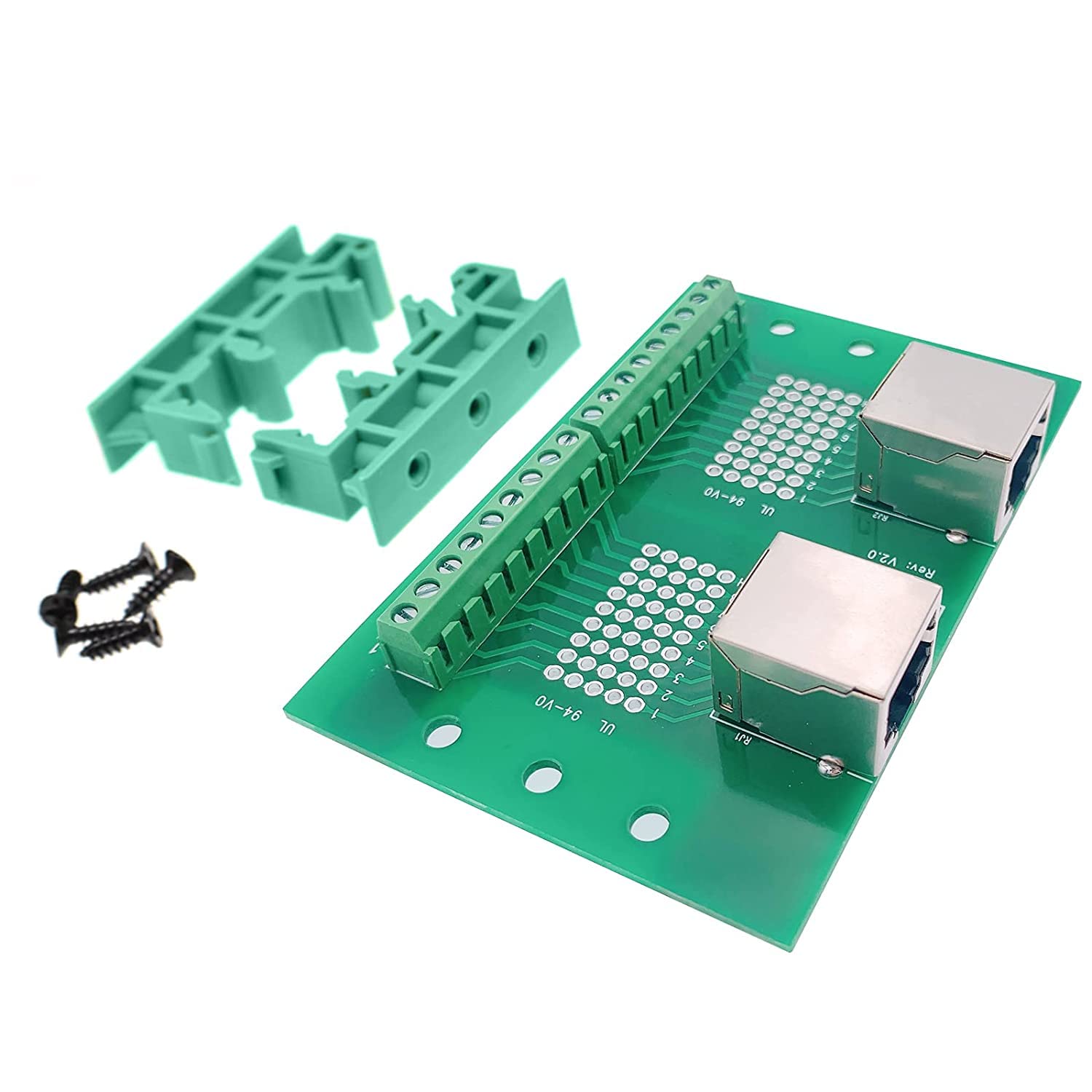PENGLIN 2 Way RJ45 Ethernet Connector Breakout Board, Right Angle RJ45 ...
