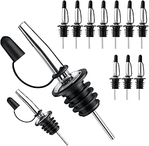 Amazon.com: Pafusen Paquete de 12 boquillas para verter licor con tapas antipolvo, vertedores de ...