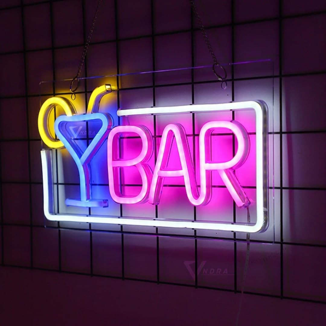 VNDRA® Bar Neon Sign - Premium Acrylic & Bar decoration Led Signs, Neon ...