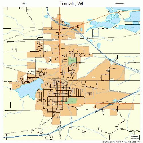 Amazon.com : Large Street & Road Map of Tomah, Wisconsin WI - Printed ...