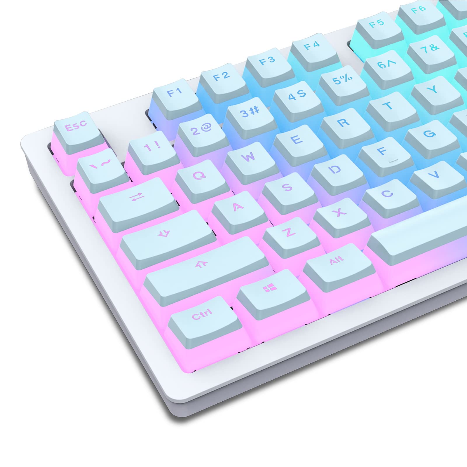 Buy E-YOOSO Pudding Keycaps, 141 Key PBT Custom Double Keycap Set with ...