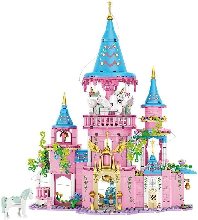 Buy Junona 974 Pieces Girls Building Blocks Toys Fairytale Carousel ...