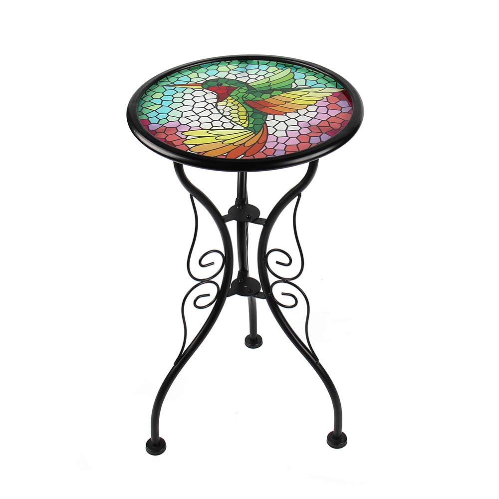 LIFFY Mosaic Outdoor Side Table - Hummingbird Garden End Table - Small ...