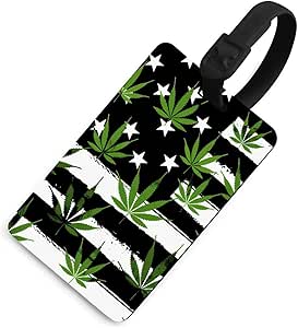 Amazon.com : U.S. Weed Flag Funny Luggage Tag Baggage Name ID Card ...