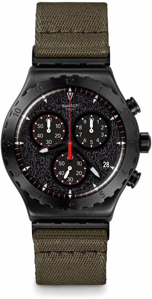 Amazon.co.jp: [スウォッチ] 腕時計 BY THE BONFIRE YVB416 メンズ グリーン : ファッション