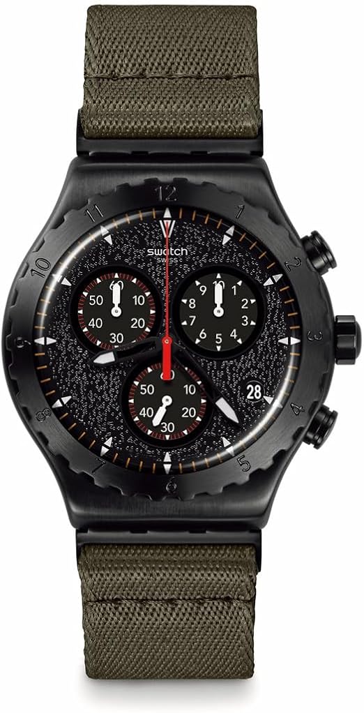 Amazon.co.jp: [スウォッチ] 腕時計 BY THE BONFIRE YVB416 メンズ グリーン : ファッション