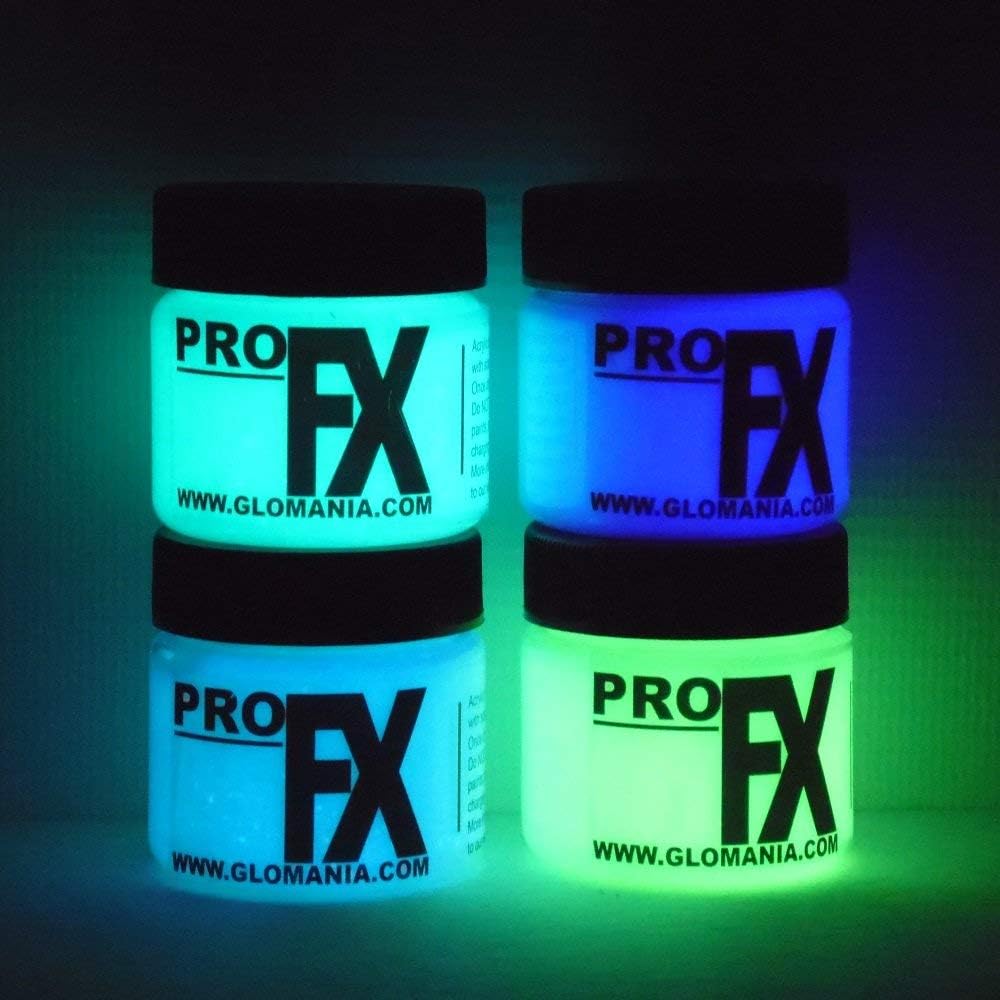 Amazon.com: 4 Color Set Glow in The Dark Paint, Luminous, Glowing 1/2oz ...