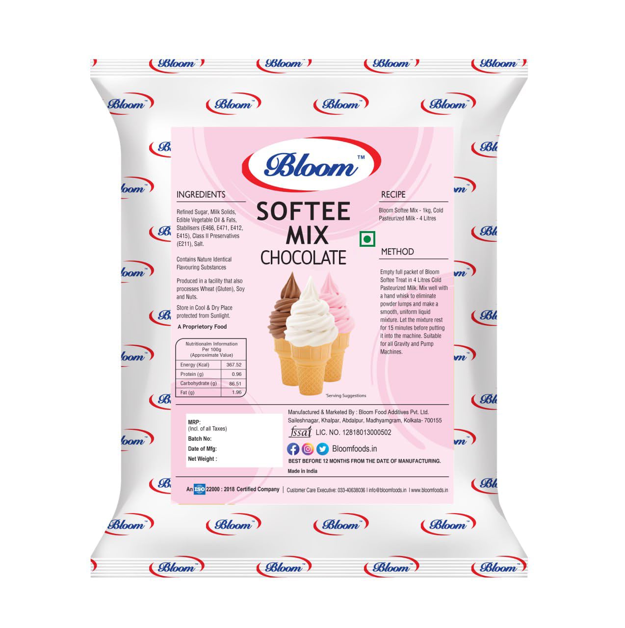 Bloom Softy Mix Chocolate 1Kg - Smooth & Silky Bliss, Creamy Delight ...