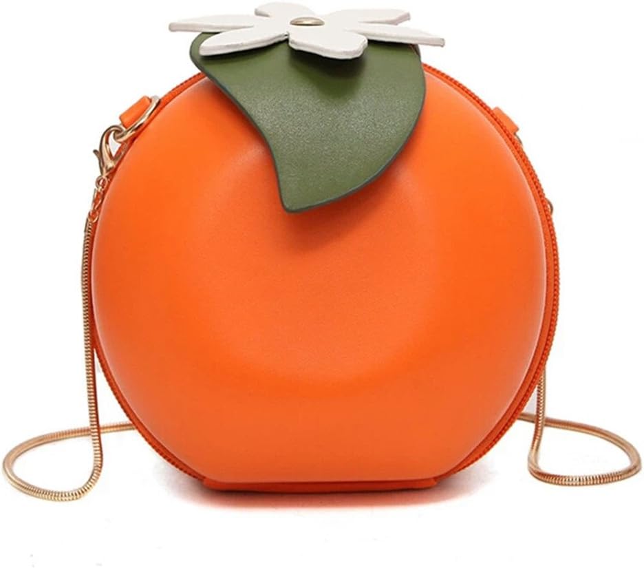 Orange PU Handbags For Women Sweet Single Shoulder Cluthes Evening ...