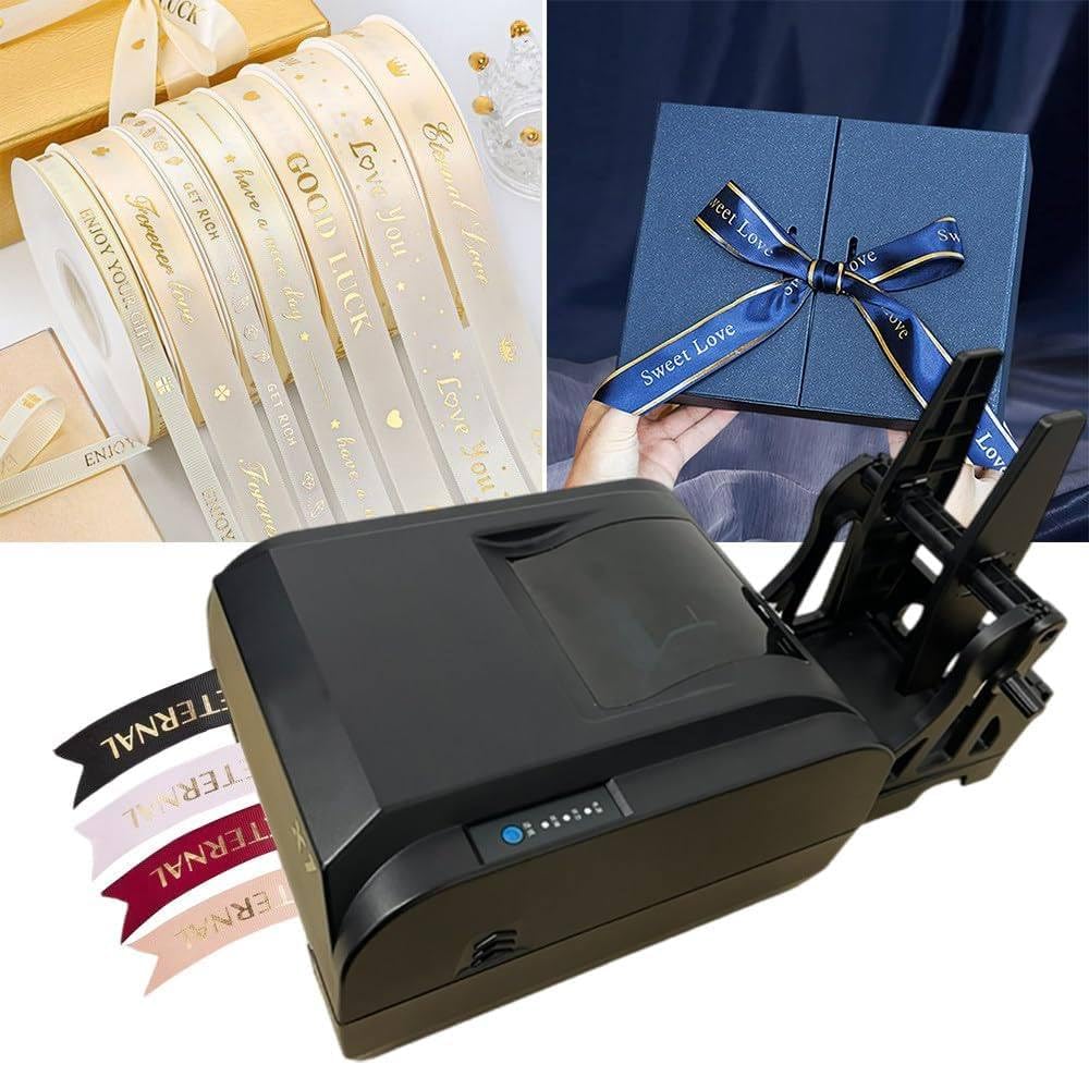 Satin Ribbon Printer Machine 4 Row Digital Ribbon Printer 200dpi 150 mm ...