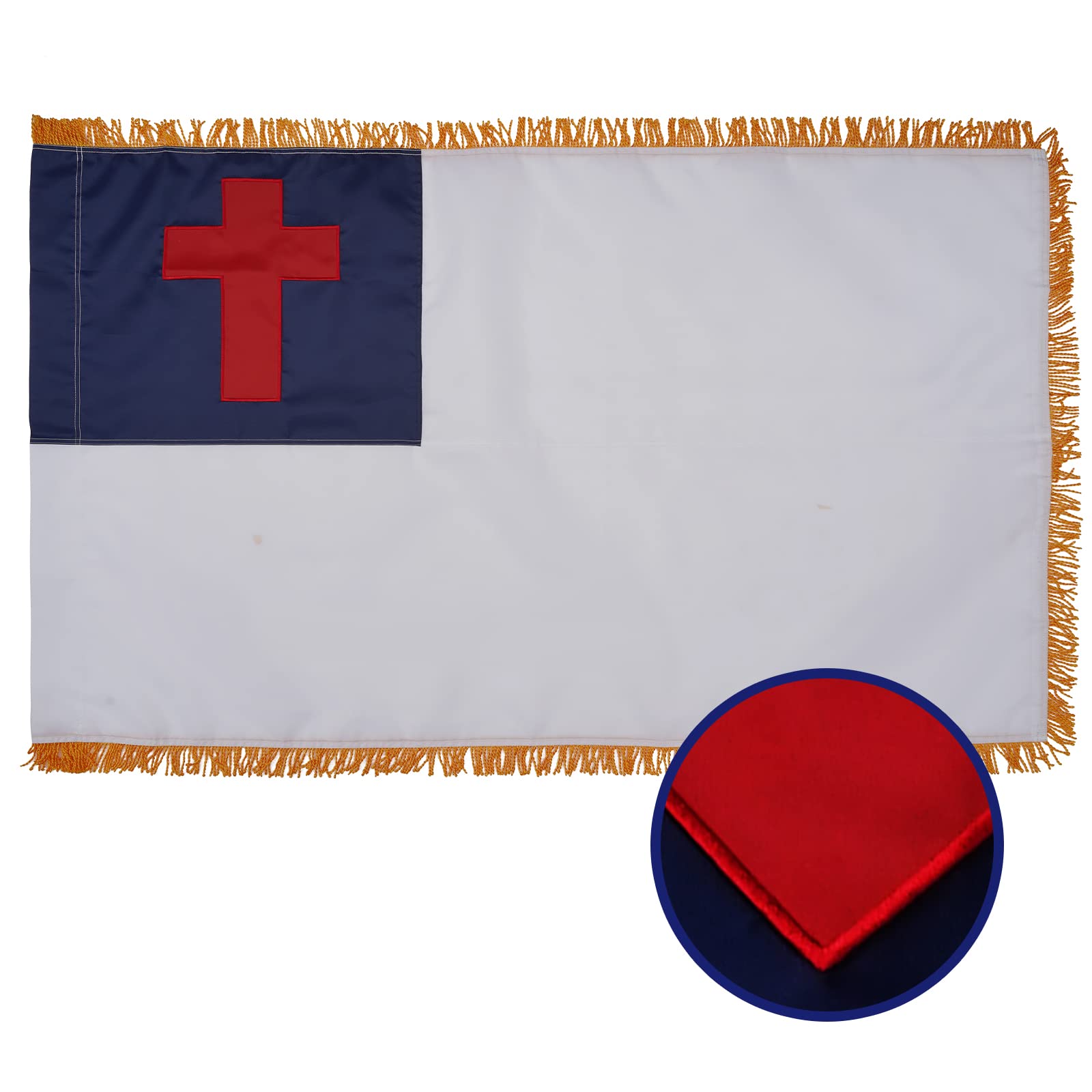 Amazon.com : A-ZCOVER 3x5 Ft Christian Flag with Gold Fringe ...