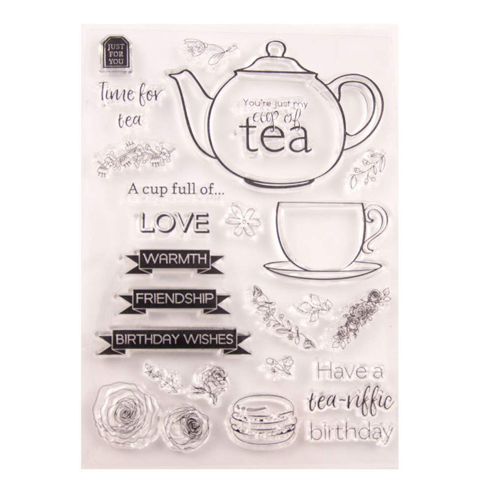 Amazon.com: arriettycraft Cup of Tea Clear Stamps for Card Making and ...