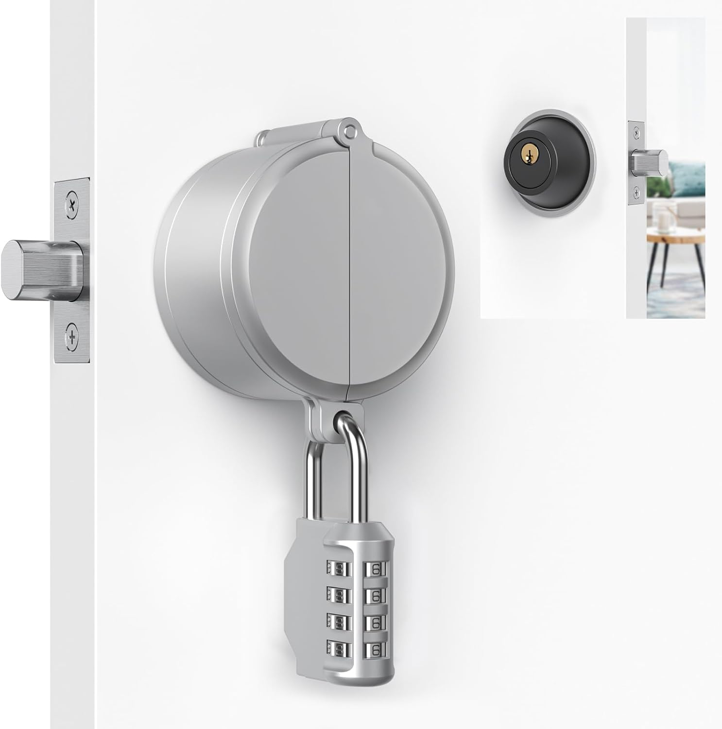 AST Round Deadbolt Lockout Device with 4-Digit Combination Padlock, No ...