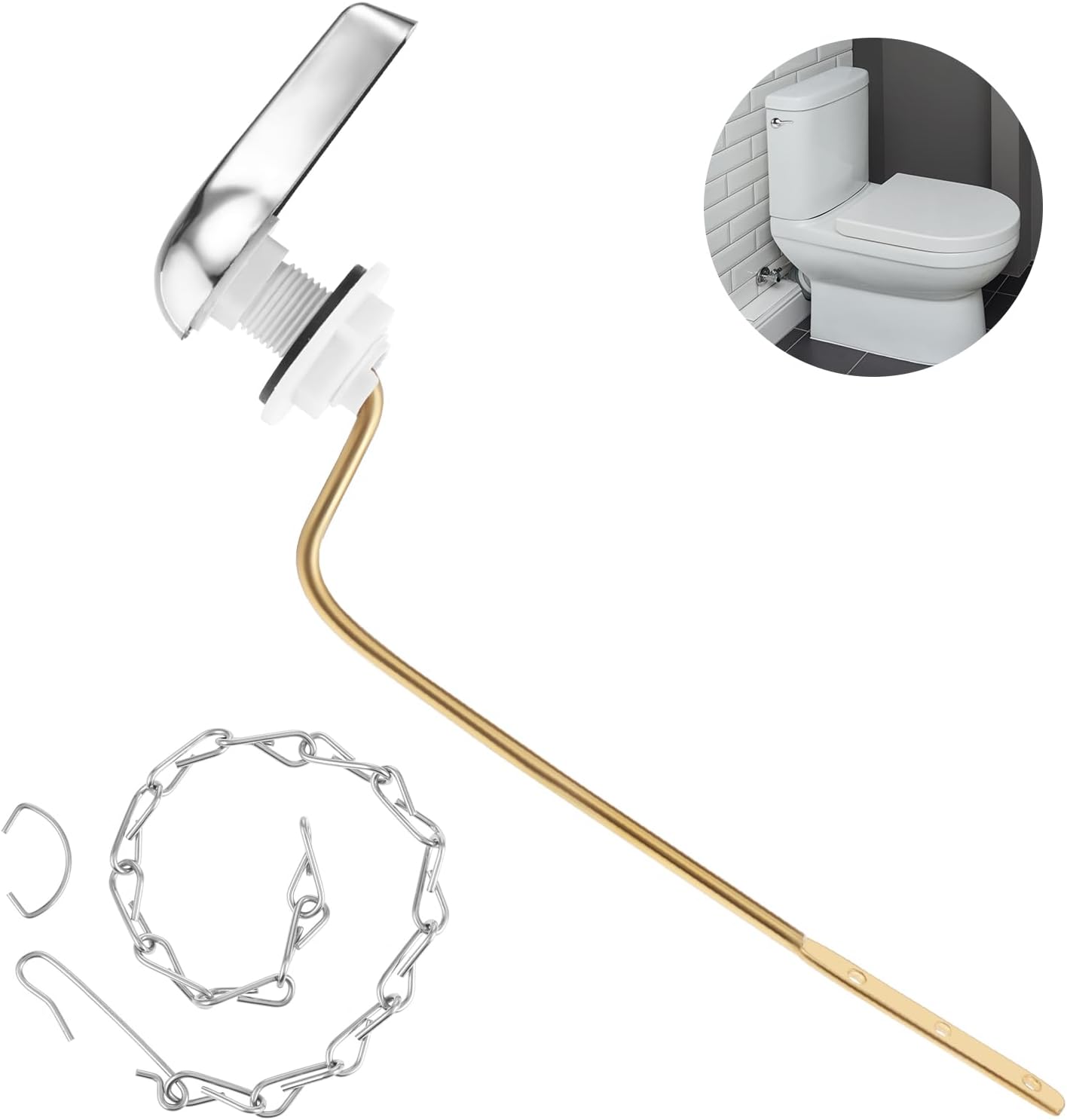 Abeillo Toilet Flush Lever Replacement Universal Side Mount Toilet ...