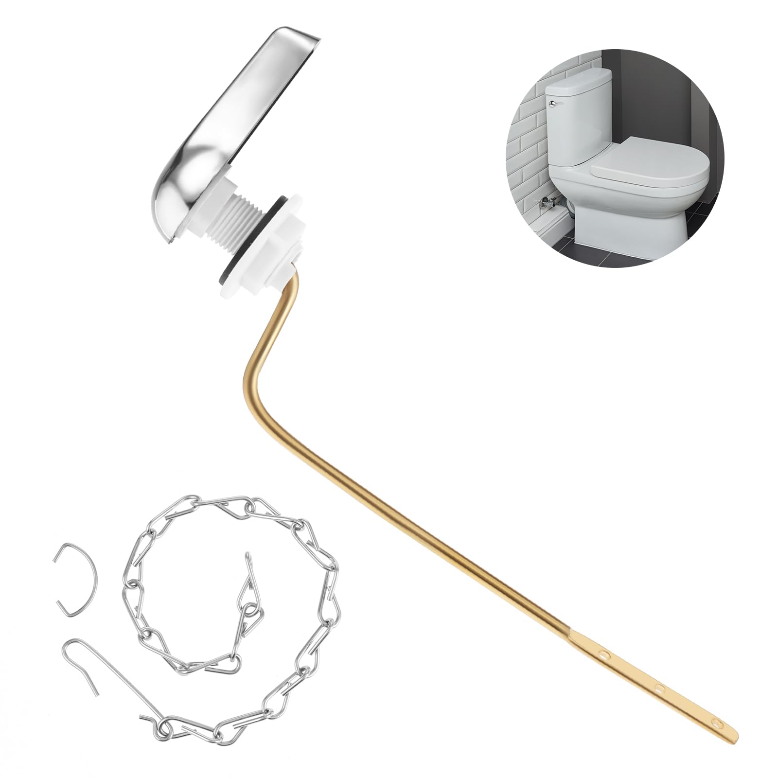 Abeillo Toilet Flush Lever Replacement Universal Side Mount Toilet ...
