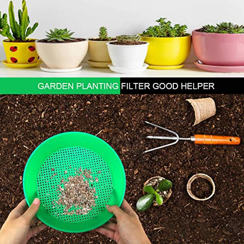 2 Pcs Soil Sifter Garden Sieve Plastic Sand Sifter Set for Sieve Work ...