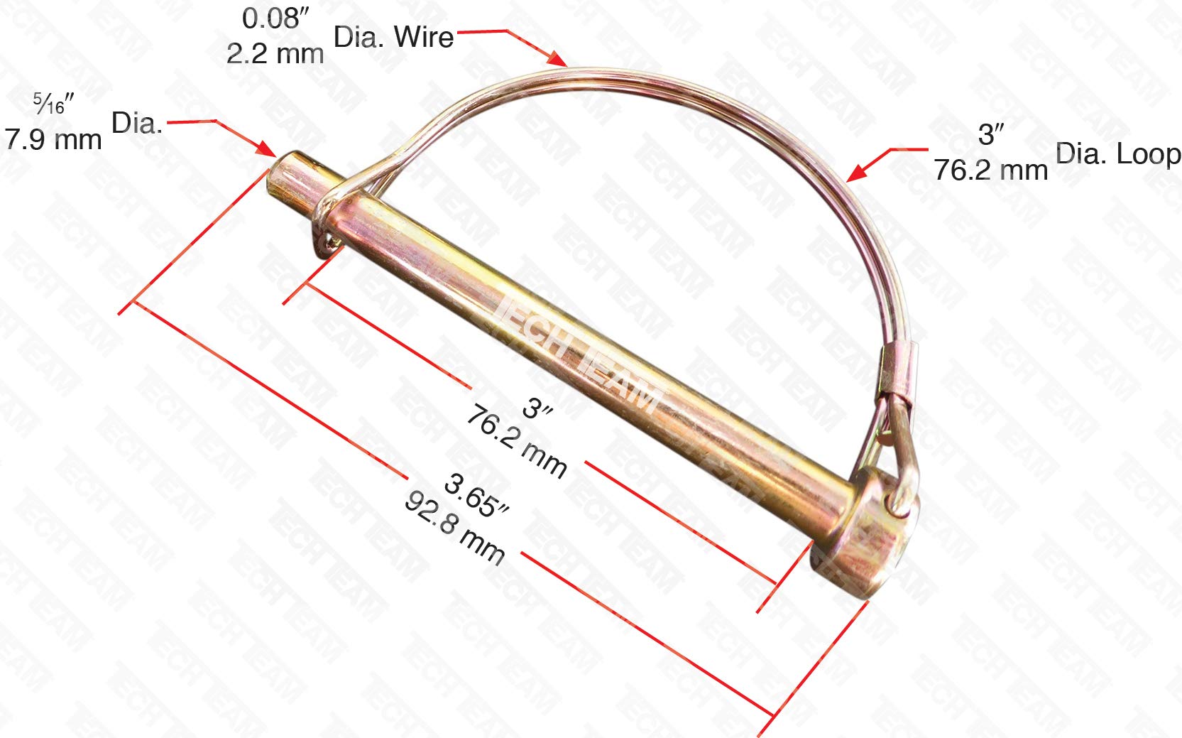 Snapklik.com : #00843, Double Wire Lock Pin 5/16” Dia X 3” Long, Round ...