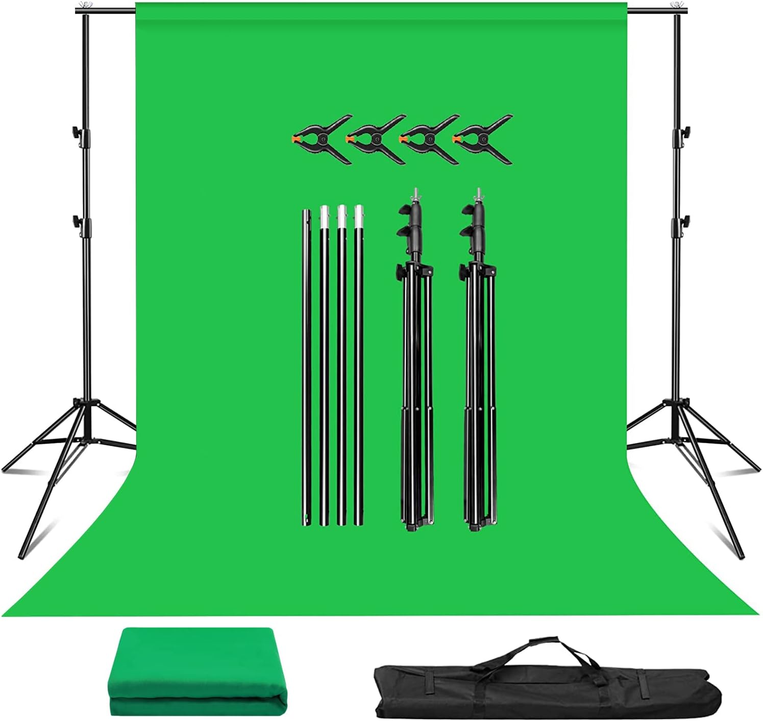 Monirf Green Screen Photography Background with Stand Set, Adjustable ...