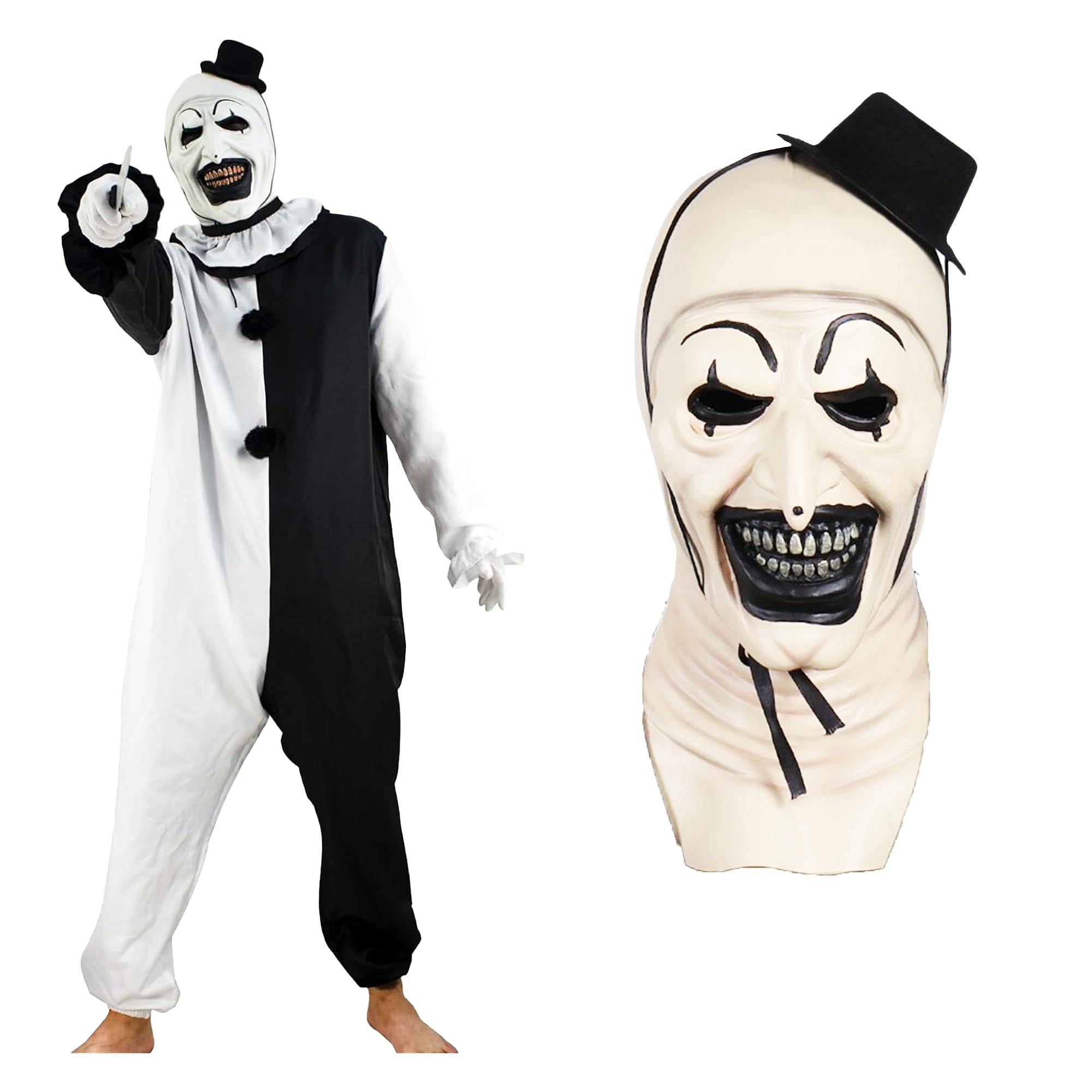 Carnavalife Adult Terrifier Mask with Hat, Unisex Terrifier Mask ...