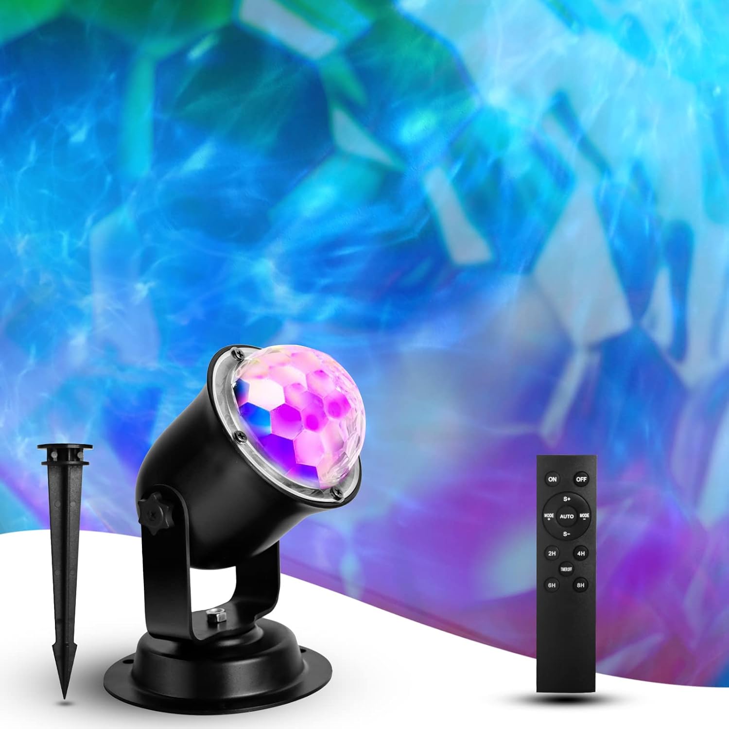 Amazon.com: Outdoor Aurora Water Ripple Projector Light,15 Colors Ocean ...