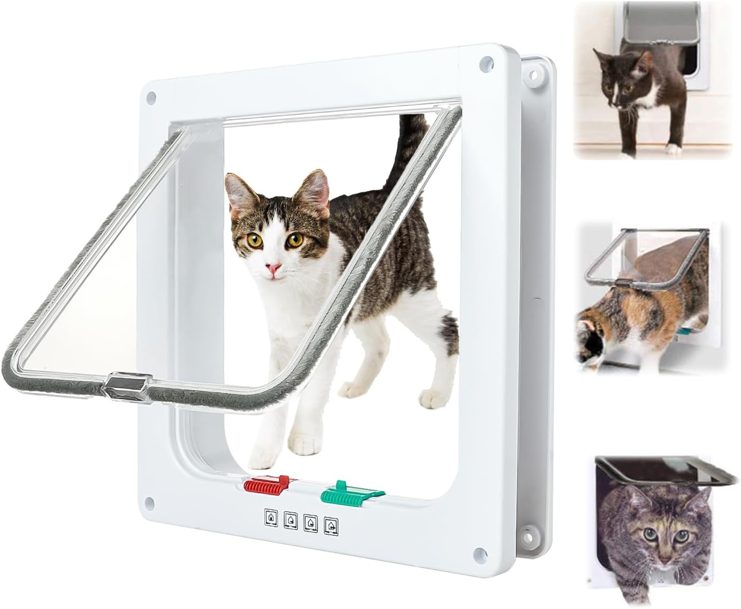 Cat Mate 4-Way Locking Cat Flap for Large Cats and Small Dogs, Easy ...