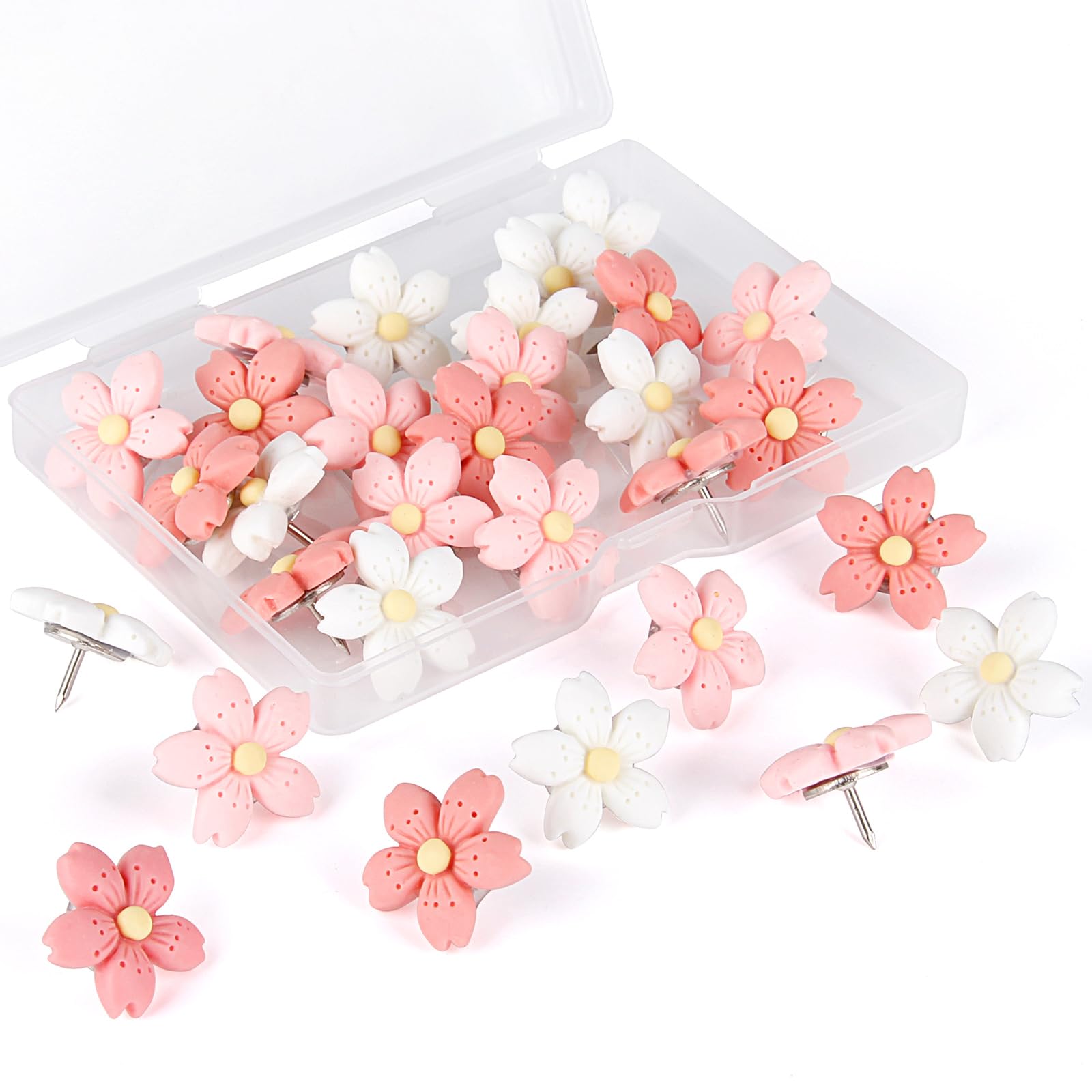 Amazon.com: Decorative Push Pins,30pcs Flower Push Pins for Cork Board ...
