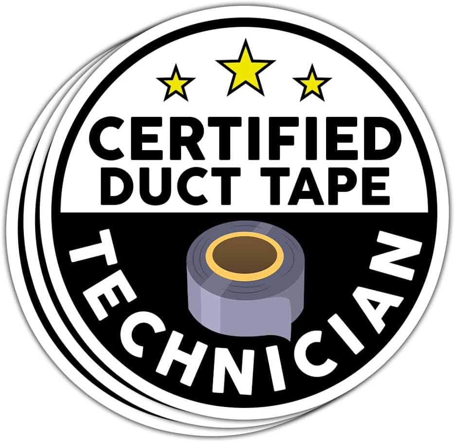 Amazon.com: SUNHADO (3 Pcs) Certified Duct Tape Technician Sticker ...