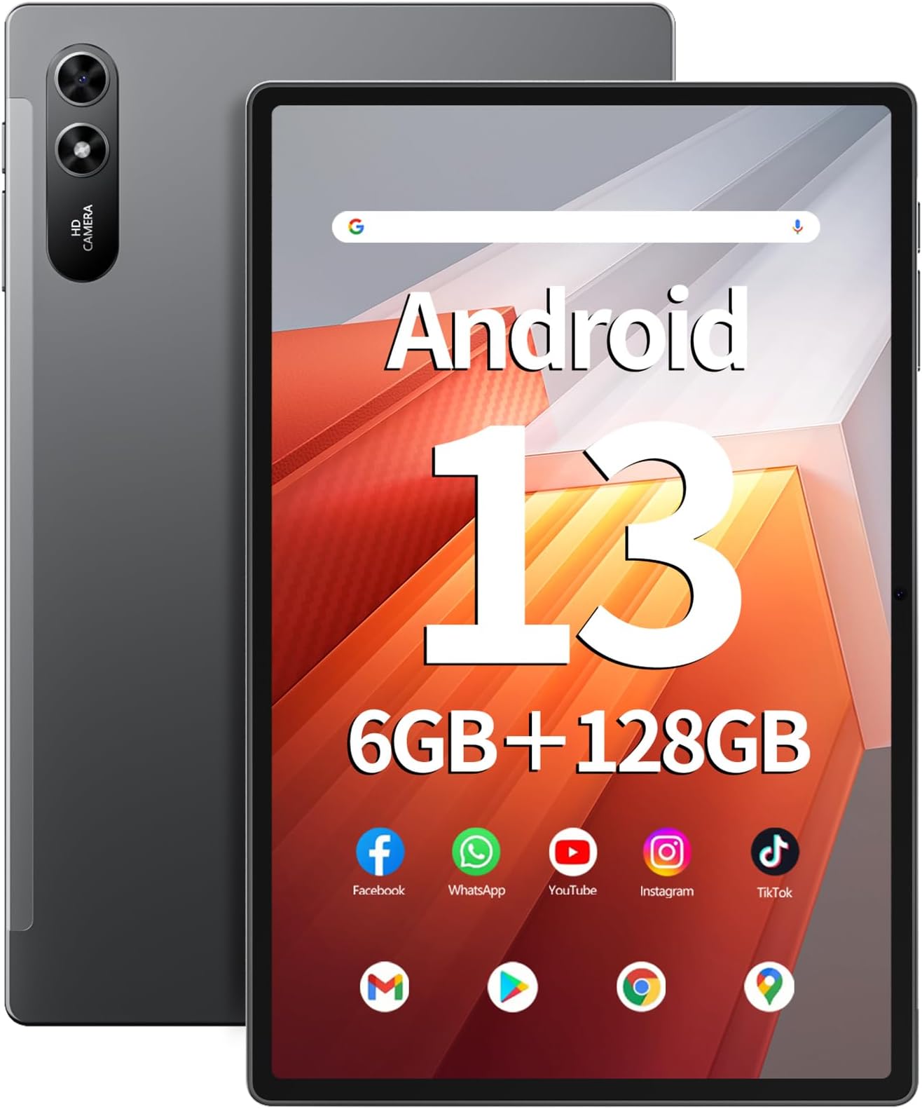 SGIN Tablet 10.51 Inch Android 13 Tablet PC 6GB RAM 128GB Storage, 1200 ...