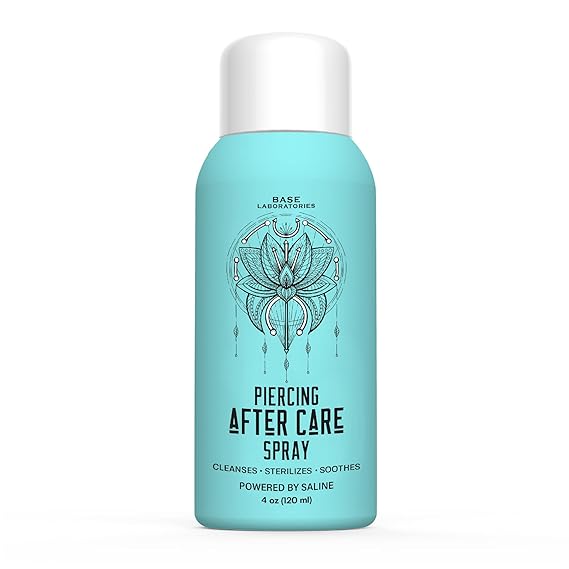 Amazon.com: BASE LABORATORIES Piercing Aftercare Spray 4oz | Saline ...