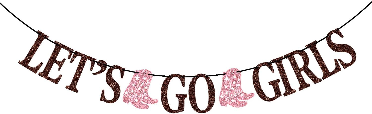 Amazon.com: Let’s Go Girls Banner, Cowgirl Theme Birthday Party ...