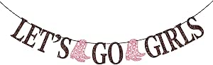 Amazon.com: Let’s Go Girls Banner, Cowgirl Theme Birthday Party ...