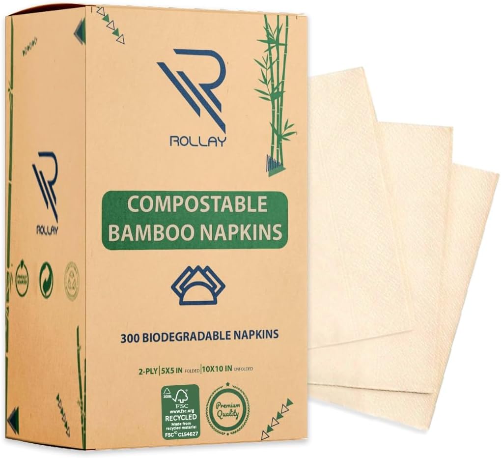 Amazon.com: 1000 Pack Compostable Natural Kraft Brown Napkins - 9x9 ...