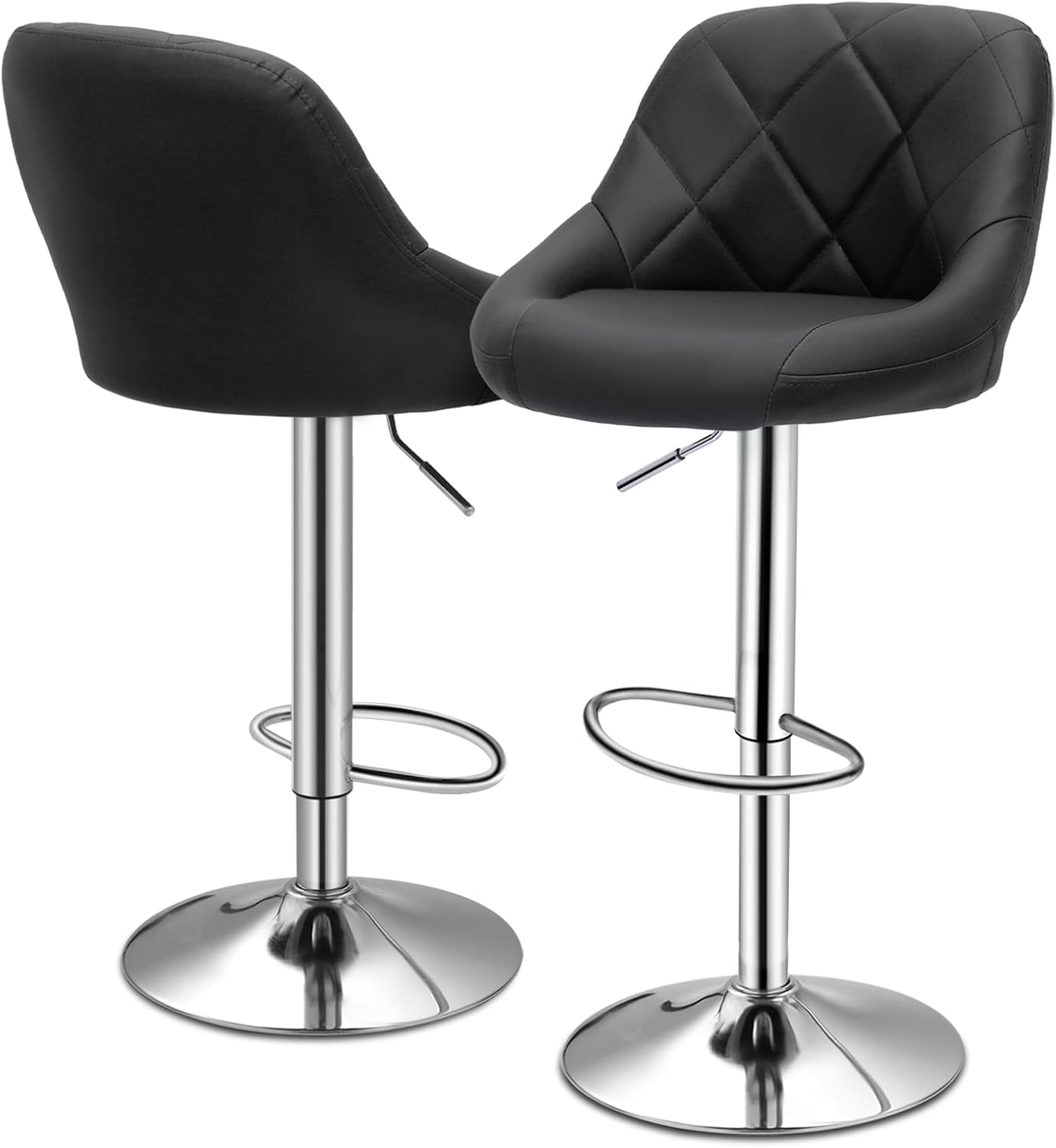 Amazon.com : MoNiBloom Bar Stools Set of 2, Height Adjustable Modern PU ...
