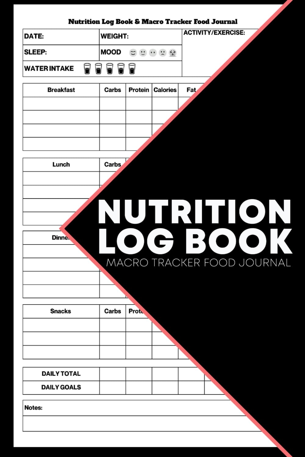 Nutrition Log Book & Macro Tracker Food Journal:Daily Food Diary Diet ...