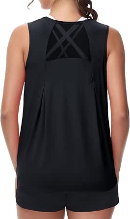 Amazon.com: MCEDAR Workout Tops for Women Mesh Athletic Running Shirts ...