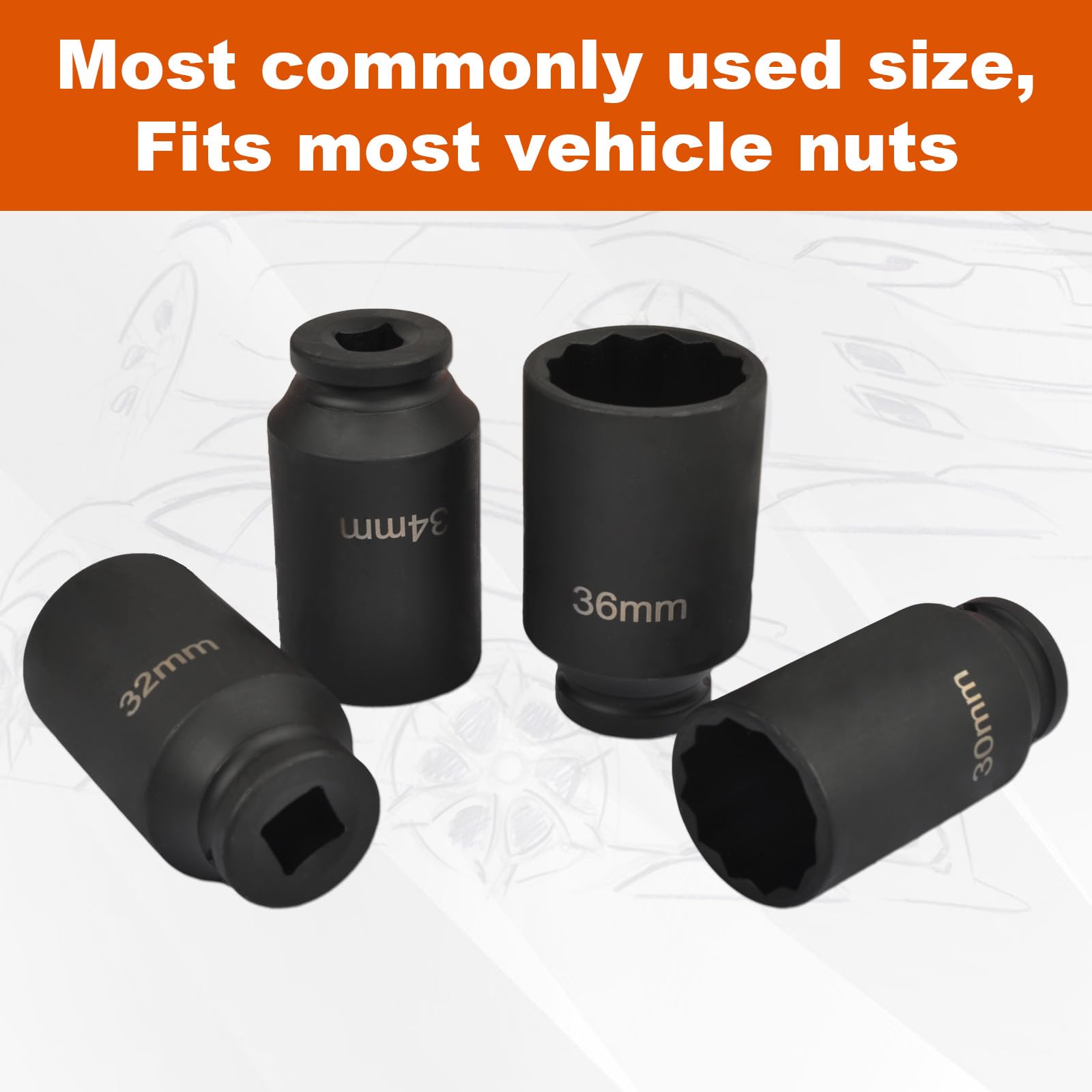 Snapklik.com : SSN 1/2 Inch Impact Socket Set Heavy Duty Drive Impact ...
