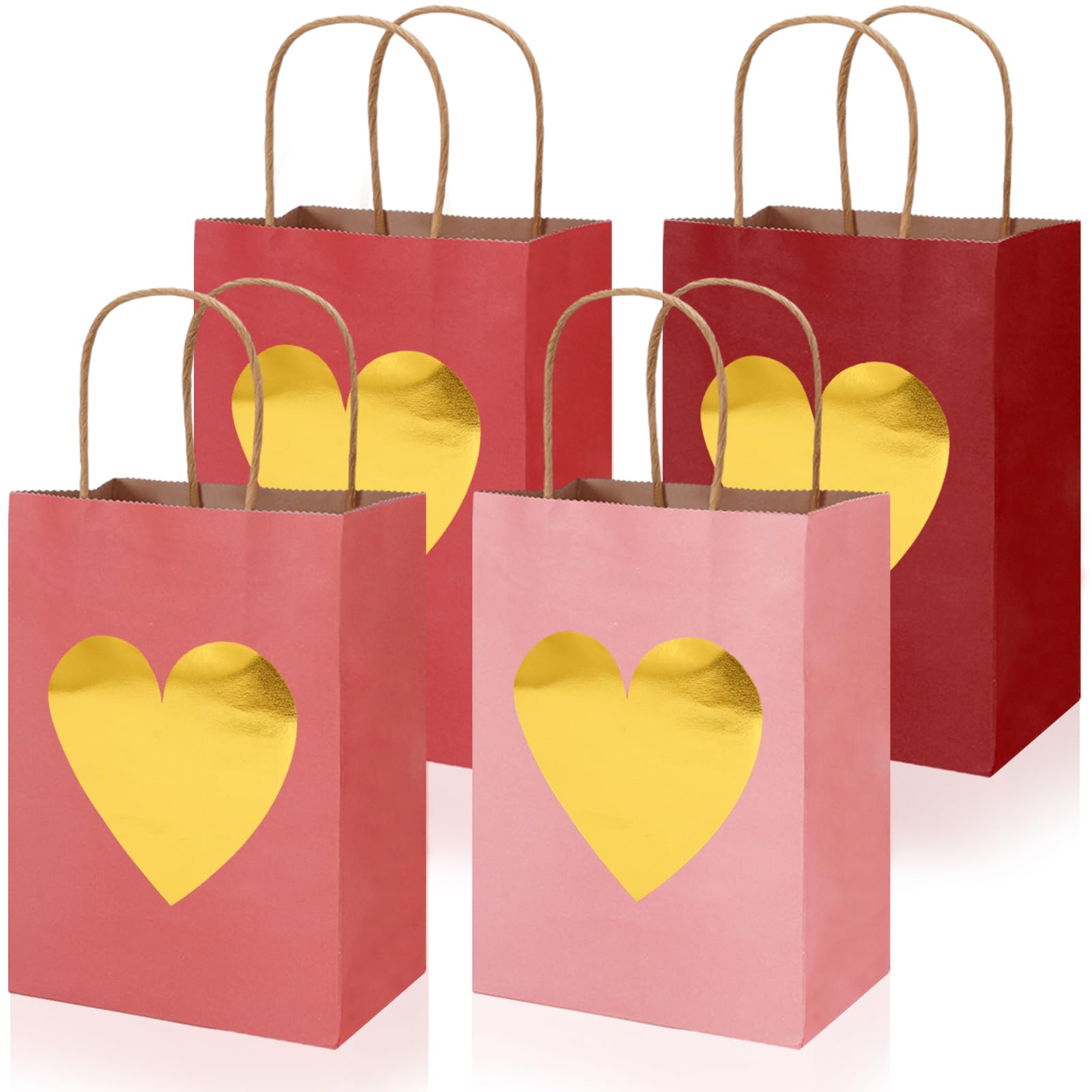 Amazon.com: JarThenaAMCS 24Pcs Valentine's Day Paper Gift Bags Metallic ...