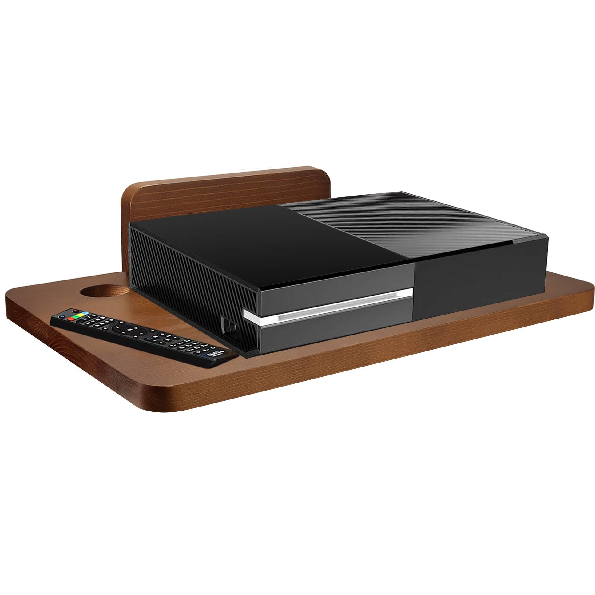 BAMTALK Floating Wall Mounted AV TV Shelf, Wooden DVD DVR Mount ...