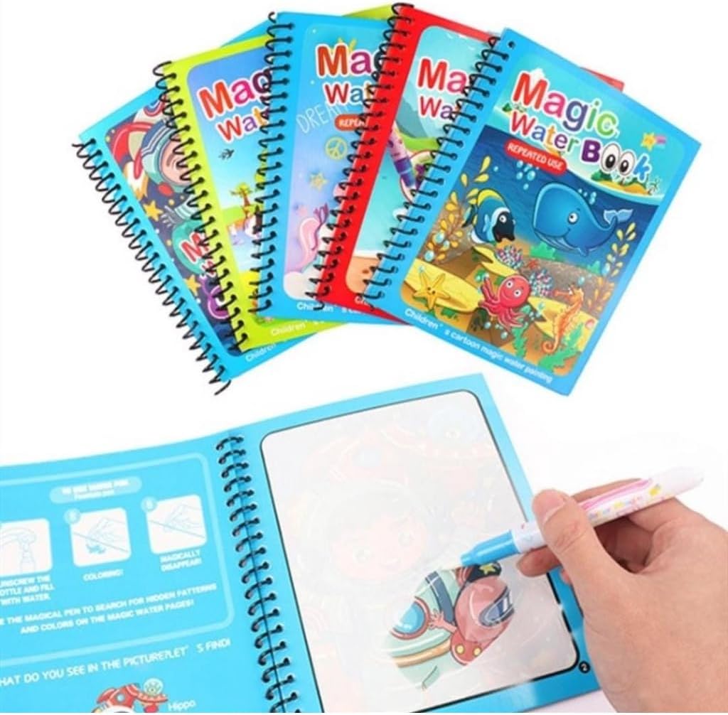 4 Pack Reusable Magic Water Coloring Books for Toddlers,Paint with ...