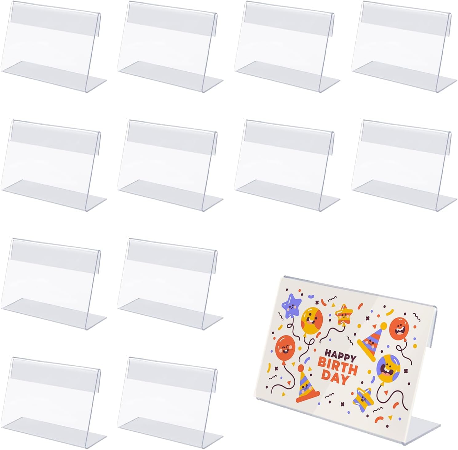 L-Shape Acrylic price Tag Holder (4" W X 2.25" H) (Pack of 20)– Premium ...